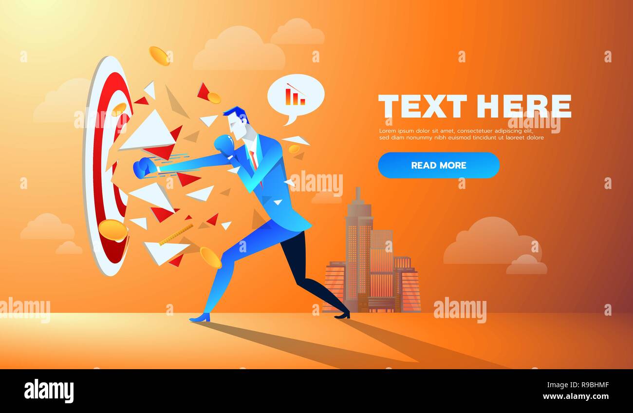 Business cartoon hitting target hi-res stock photography and images - Alamy