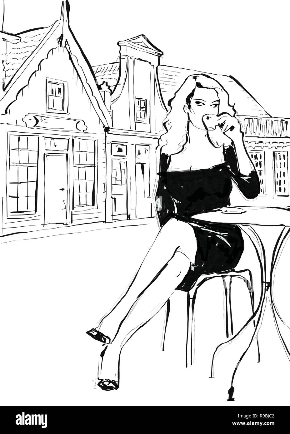 Fashion girl ink Stock Photo - Alamy