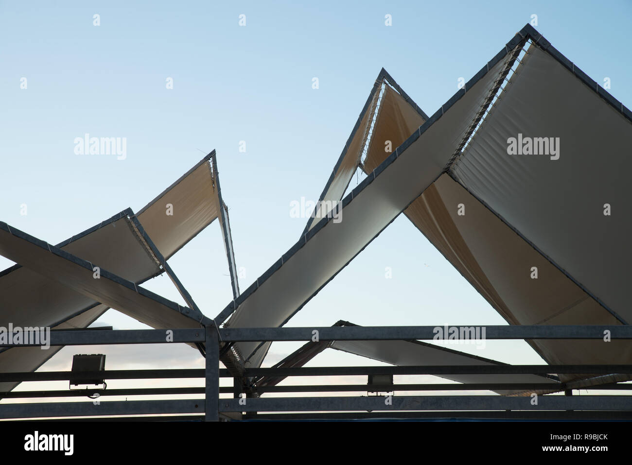 Aluminium roof top in triangular and pyramidal shapes Stock Photo - Alamy
