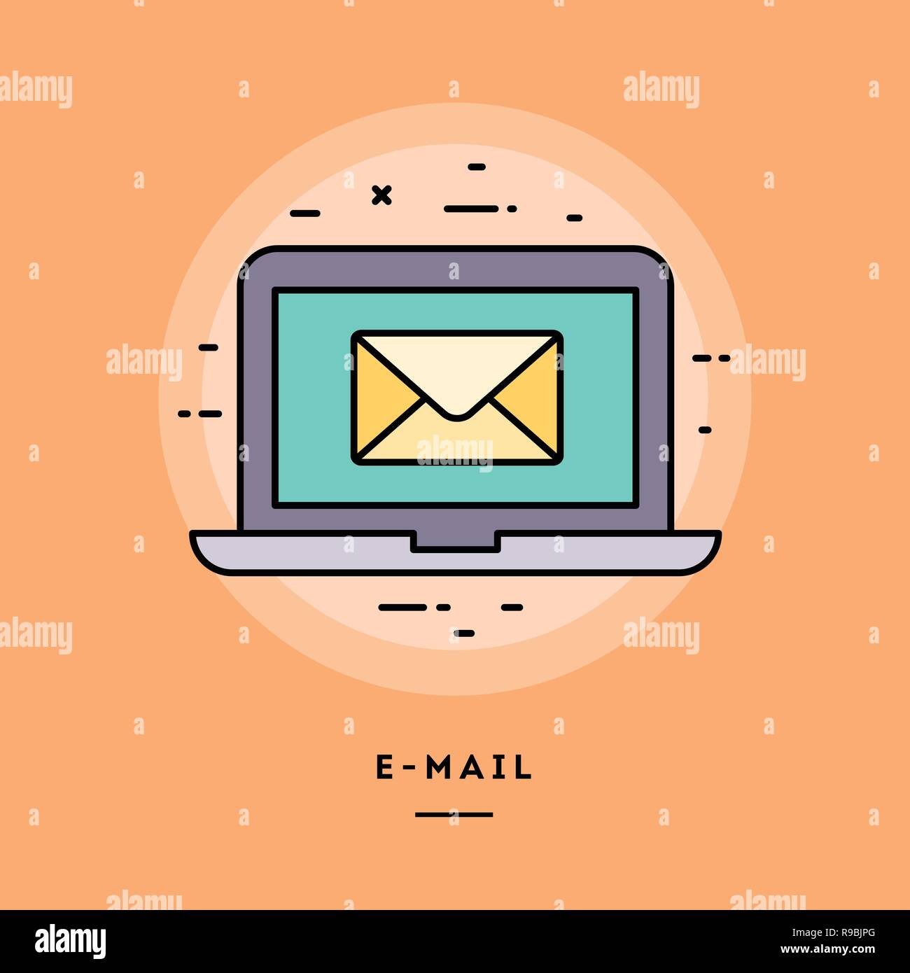 E-mail, flat design thin line banner Stock Vector Image & Art - Alamy