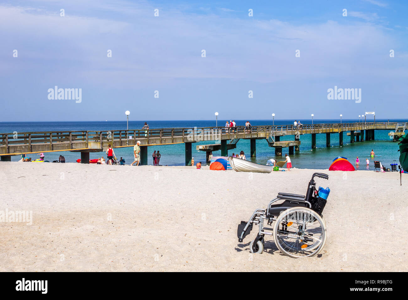 Wheel Chair on vacation, Rerik, Germany Stock Photo - Alamy