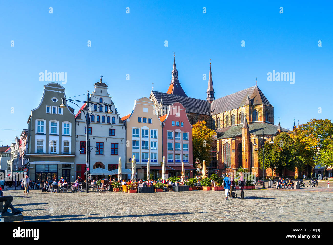 Market, Church, Town Hall, Rostock, Germany Stock Photo - Alamy