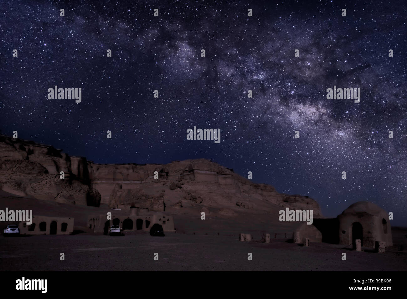 astronomy night in Wadi El Hitan "Whale Valley" a paleontological site ...