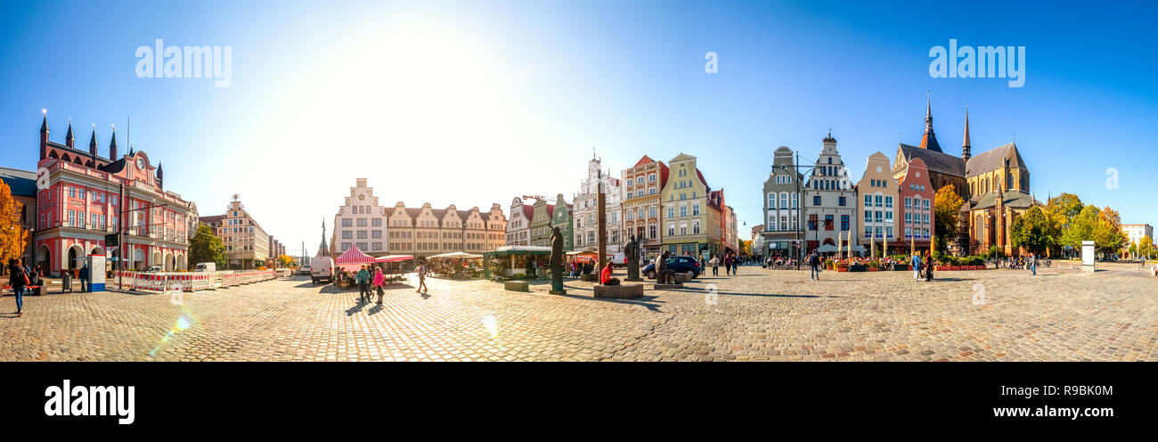 Market, Church, Town Hall, Rostock, Germany Stock Photo - Alamy