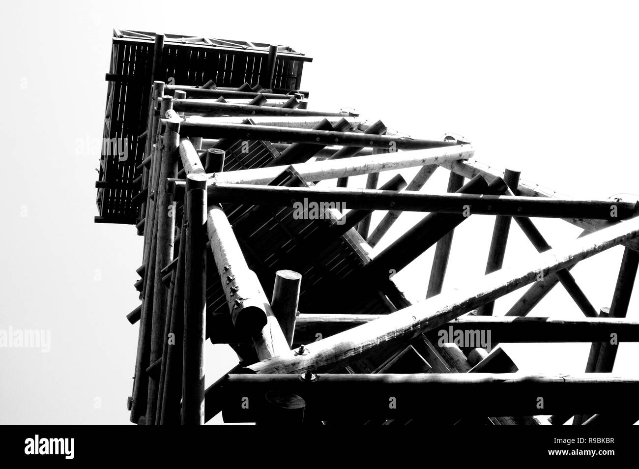 Close up lookout tower in Black and White Stock Photos & Images - Alamy