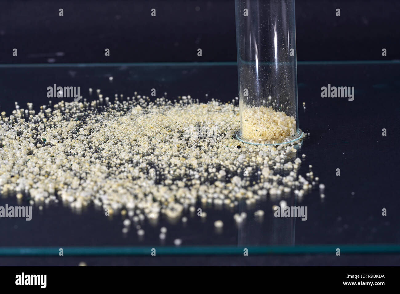 Chemical powder from the chemistry kit with macro lens photographed in ...