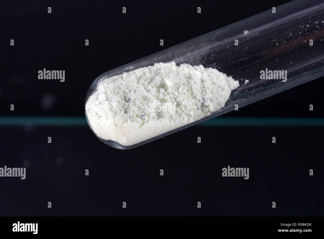 Chemical powder from the chemistry kit with macro lens photographed in ...