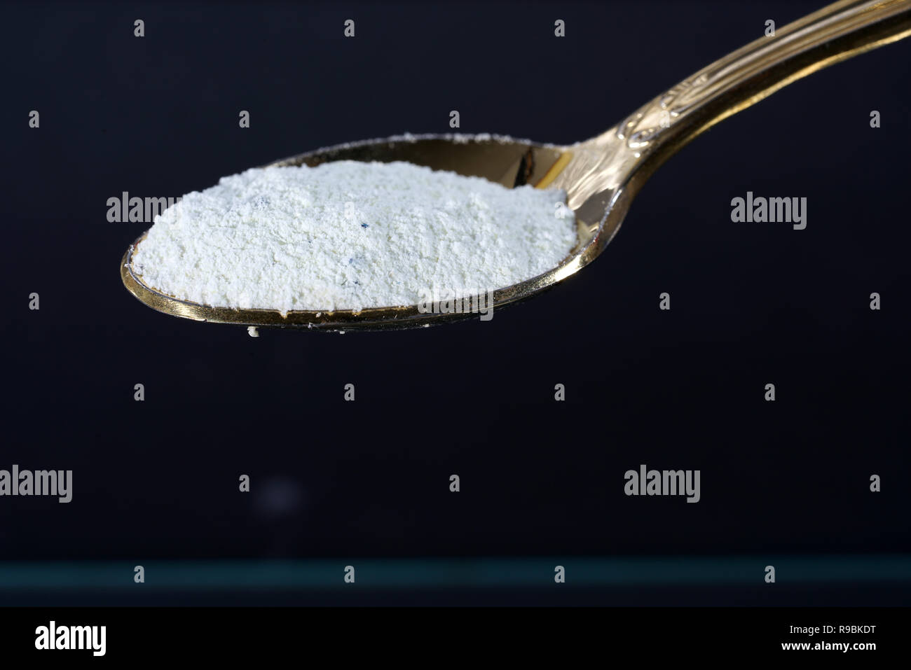 Chemical powder from the chemistry kit with macro lens photographed in ...