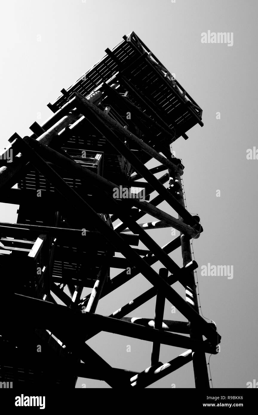 Viewing tower in wood Black and White Stock Photos & Images - Alamy