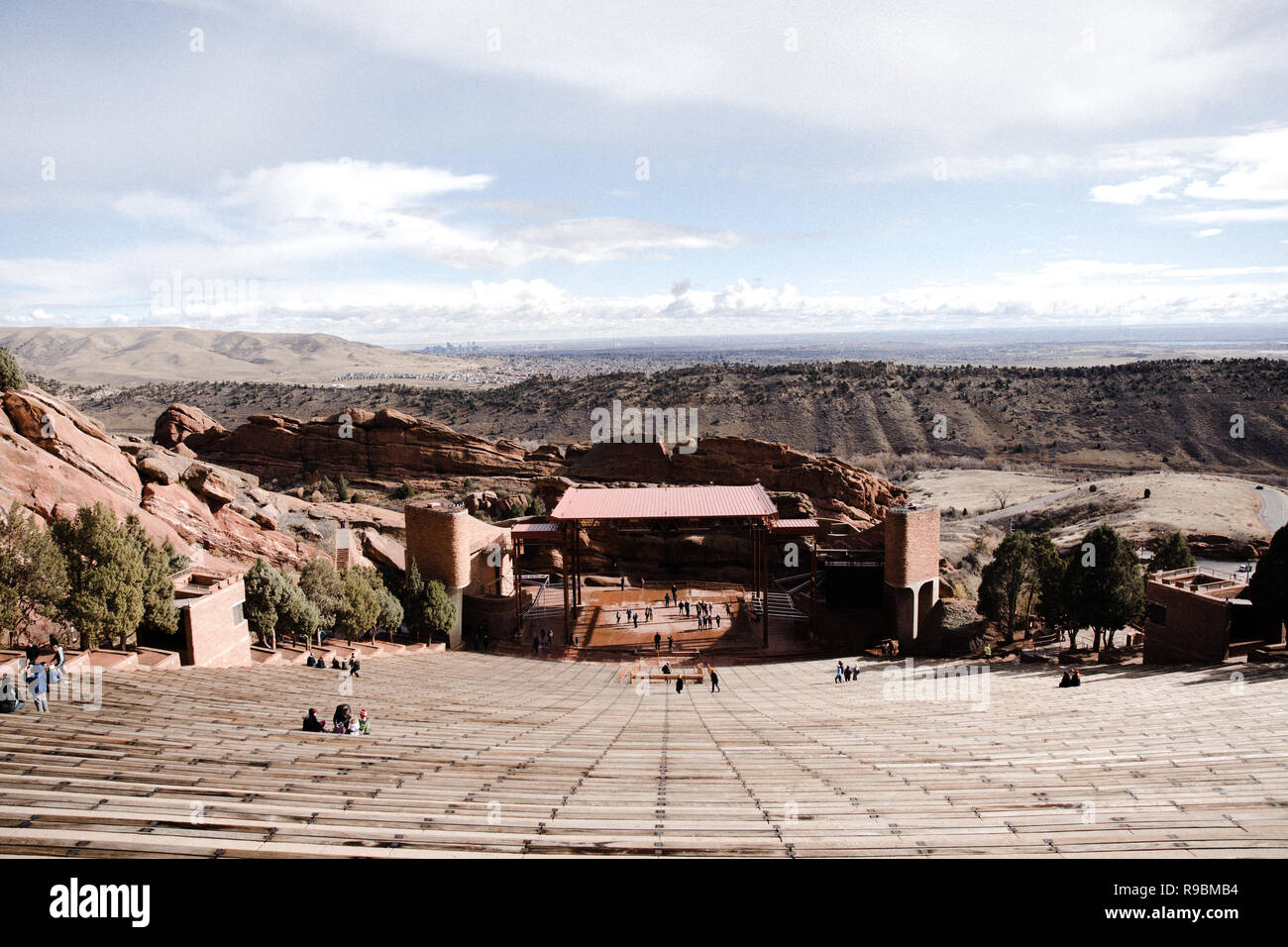 Symmetrical Landscape Portrait of Red Rock Amphitheater Stands and ...