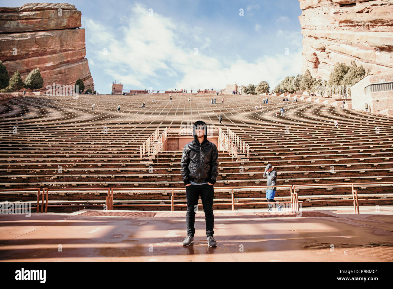 Symmetrical Landscape Portrait of Red Rock Amphitheater Stands and ...