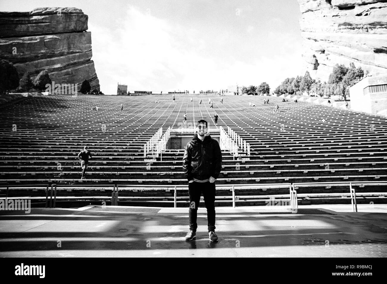 Symmetrical Landscape Portrait of Red Rock Amphitheater Stands and ...