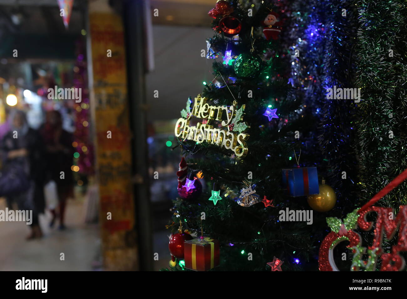 Christmas tree on sell at a store Stock Photo - Alamy