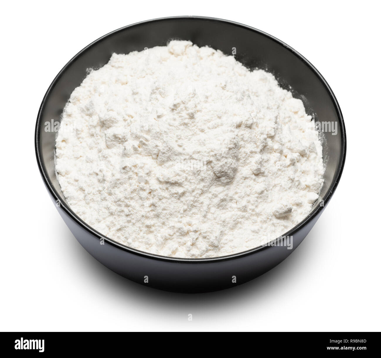 bowl of wheat flour isolated on white Stock Photo - Alamy