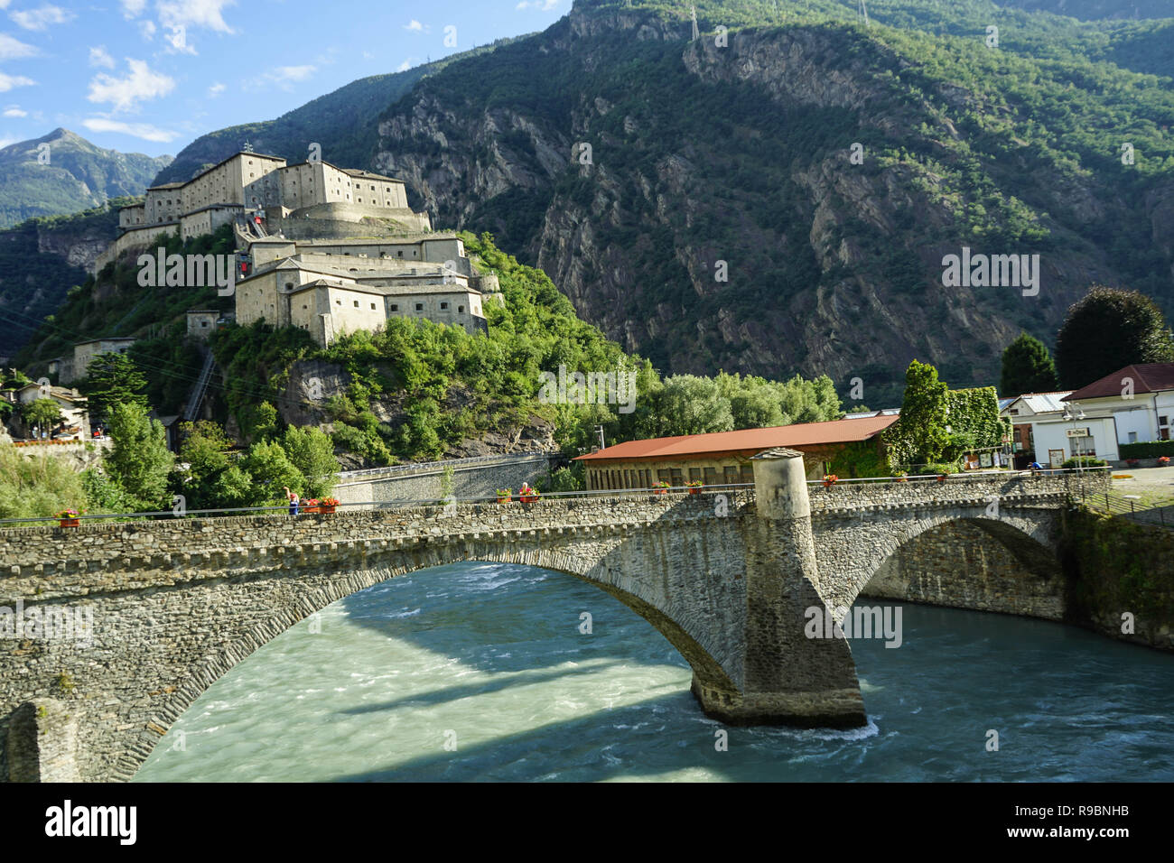 View of Fort Bard, Aosta Valley - Italy Stock Photo - Alamy