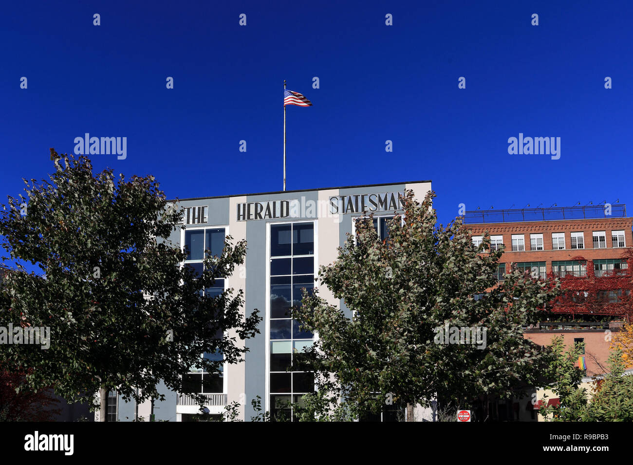 Old Herald Staesman newspaper building downtown Yonkers New York Stock ...