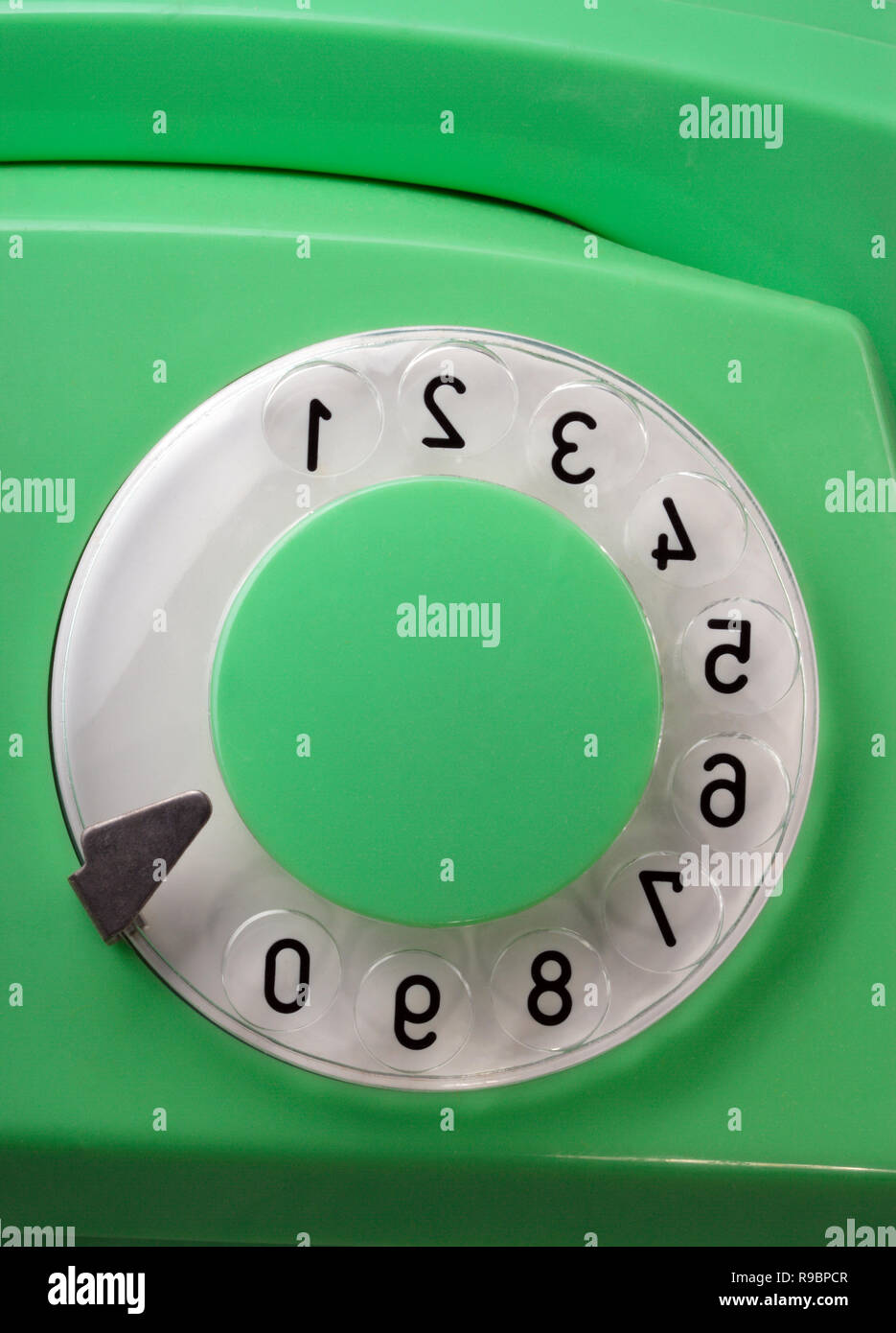 Old Green Rotary Telephone Stock Photo - Alamy