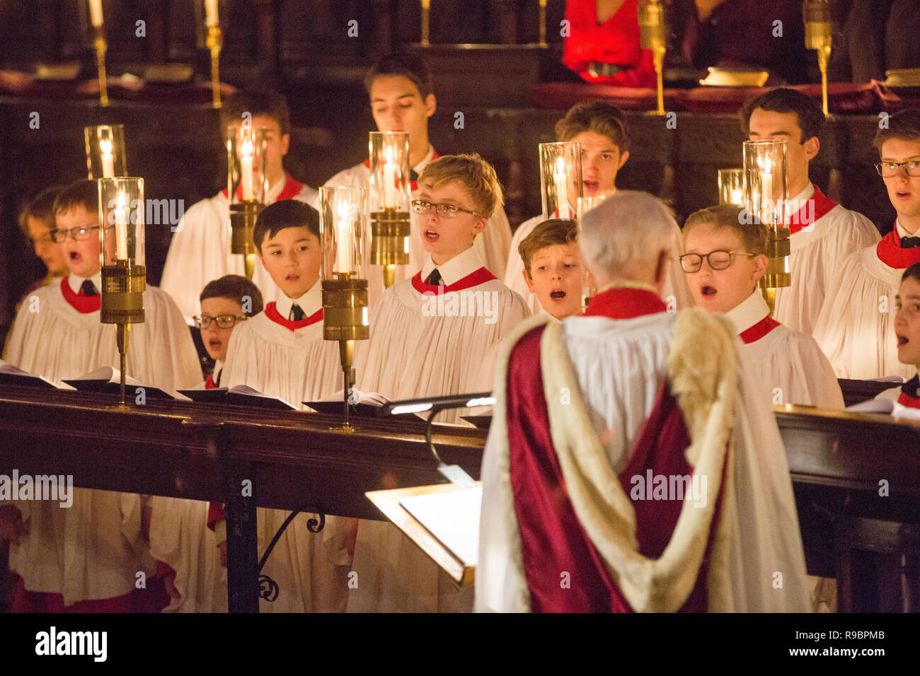 The choir from King's College Cambridge on their last rehearsal for A Festival of Nine Lessons ...