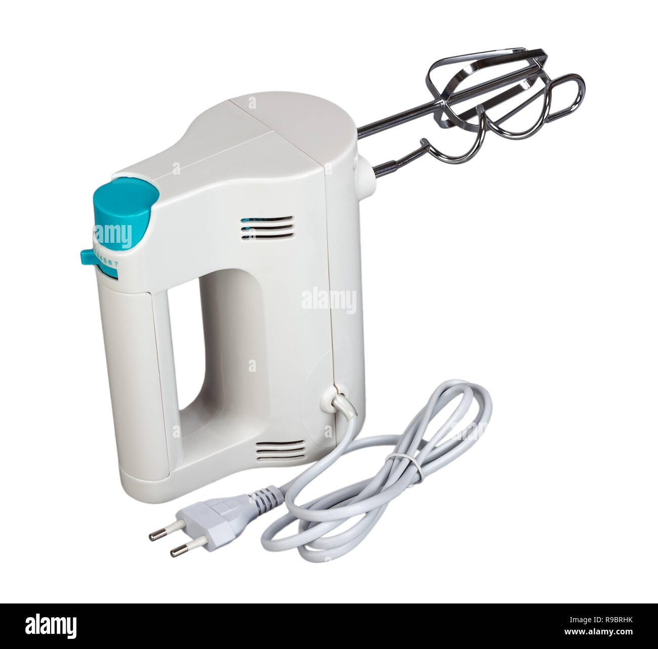 Electric hand mixer is a kitchen appliance intended for mixing isolated ...