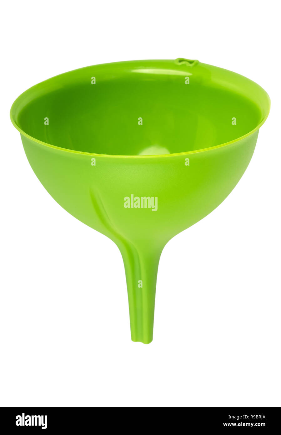 Green plastic kitchen funnel isolated on white background Stock Photo ...