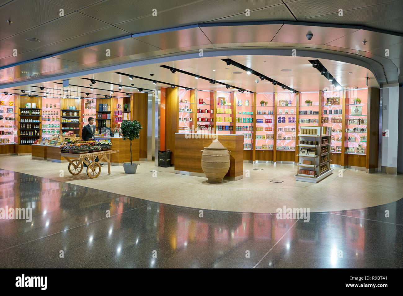 DOHA, QATAR - CIRCA MAY, 2017: a store at Hamad International Airport ...