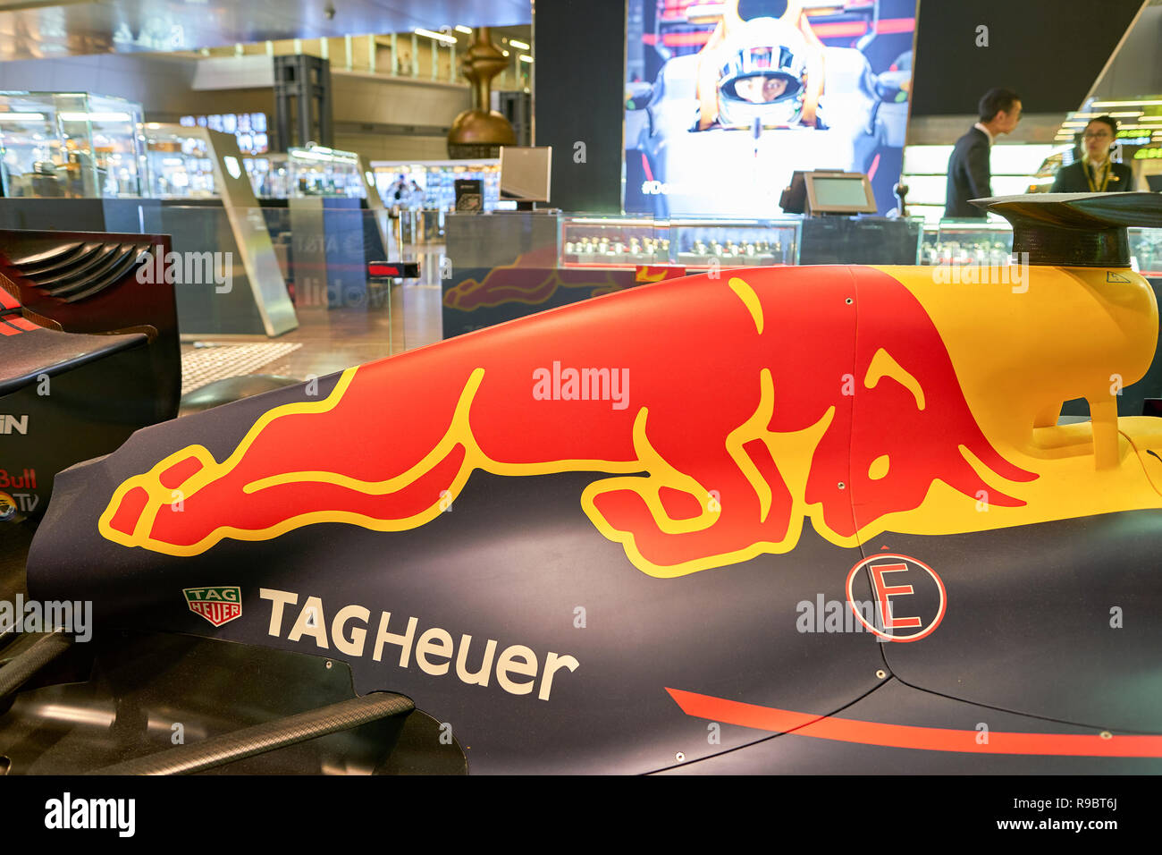 DOHA, QATAR - CIRCA MAY, 2017: Formula 1 race car at Hamad ...
