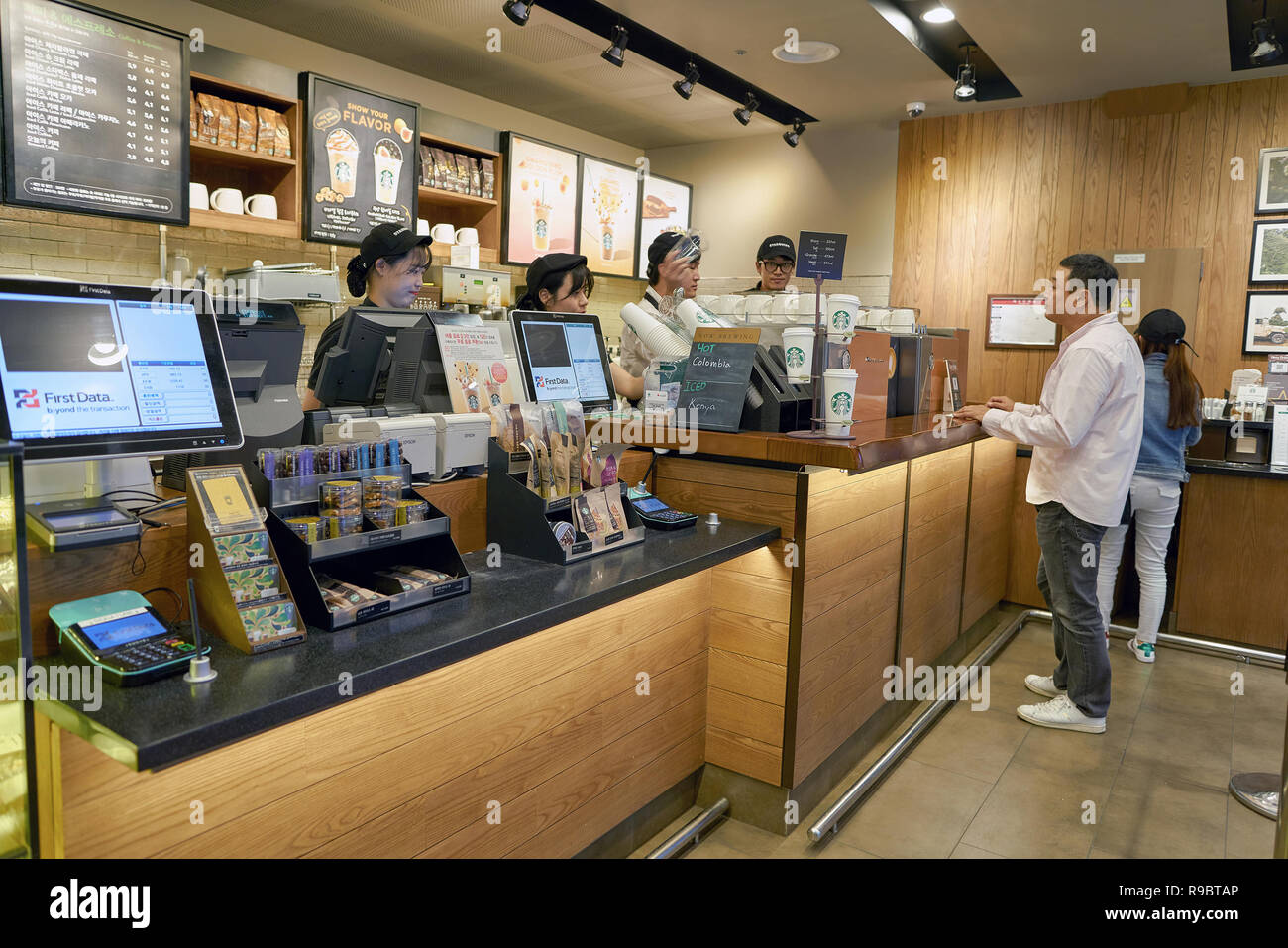 INCHEON, SOUTH KOREA - CIRCA MAY, 2017: Starbucks at Incheon ...