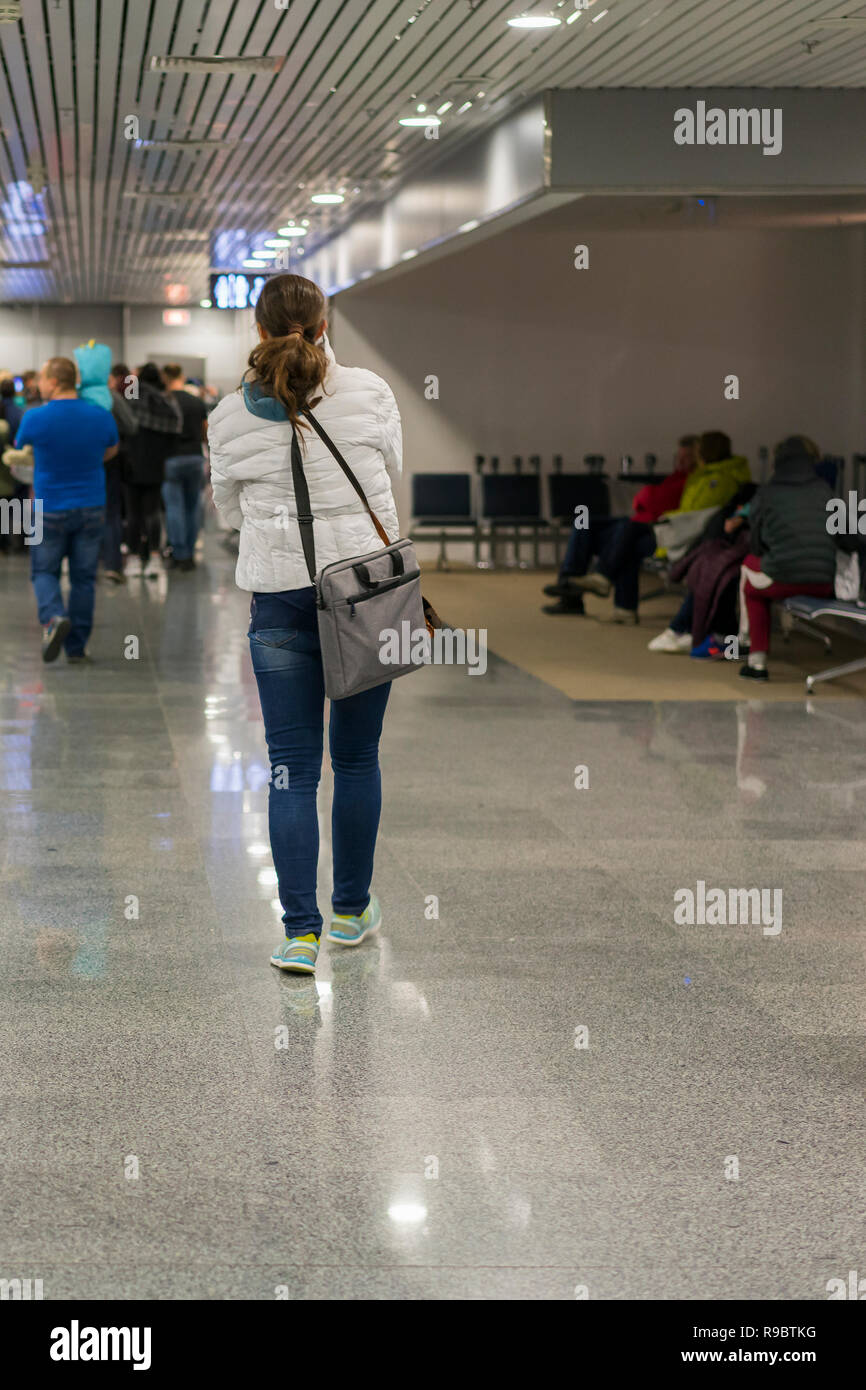 corridor to the boarding gates of the international terminal ...