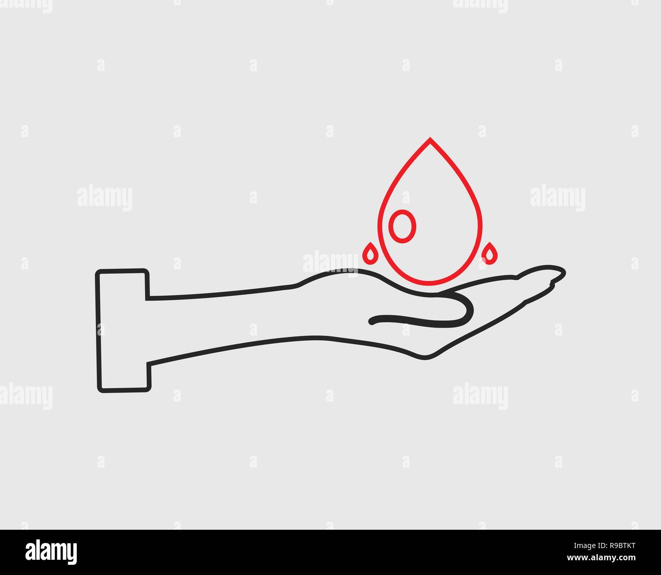 Hand blood drop line Stock Vector Images - Alamy