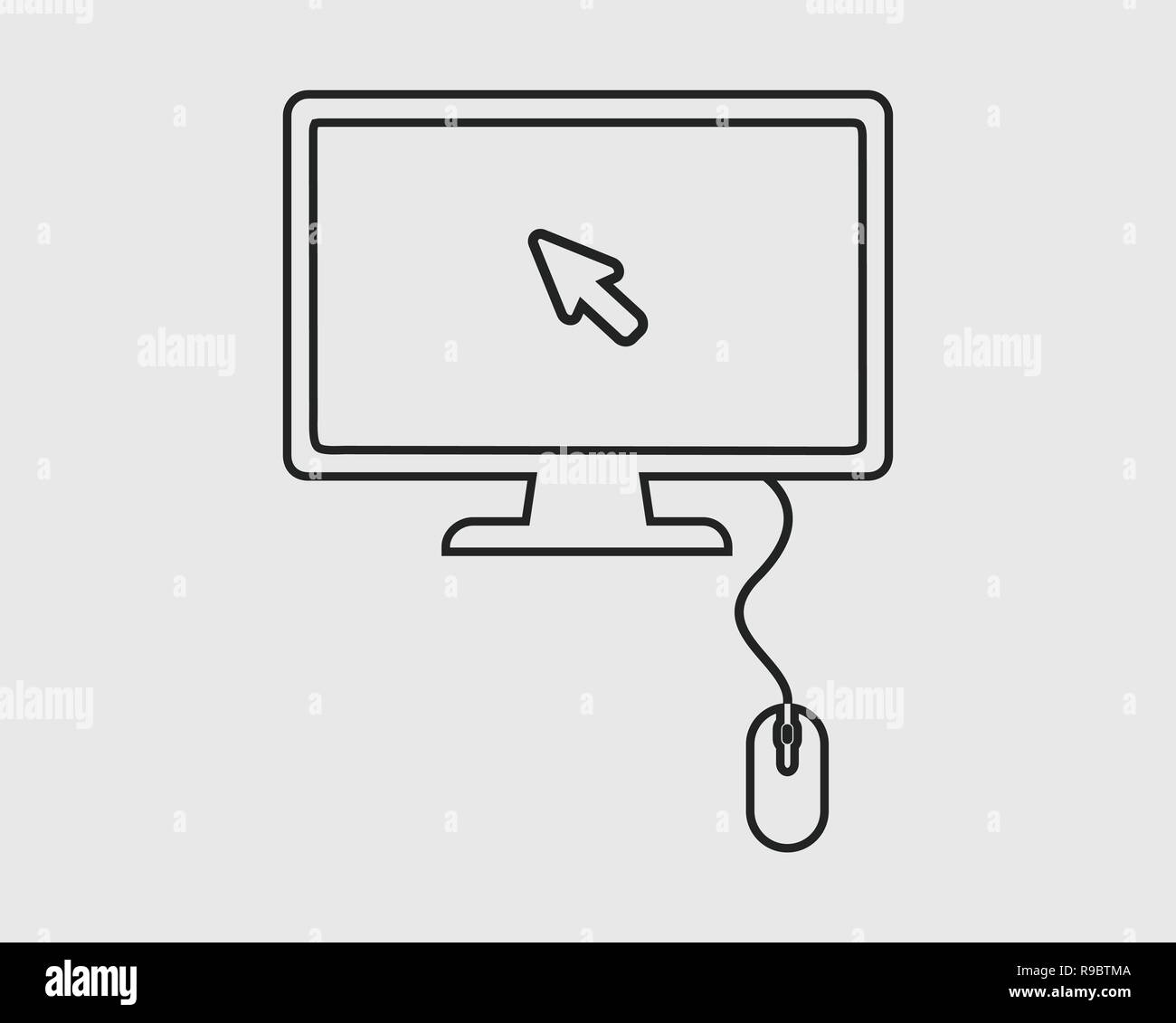 Mouse and cursors line icon on computer monitor Stock Vector Image & Art - Alamy