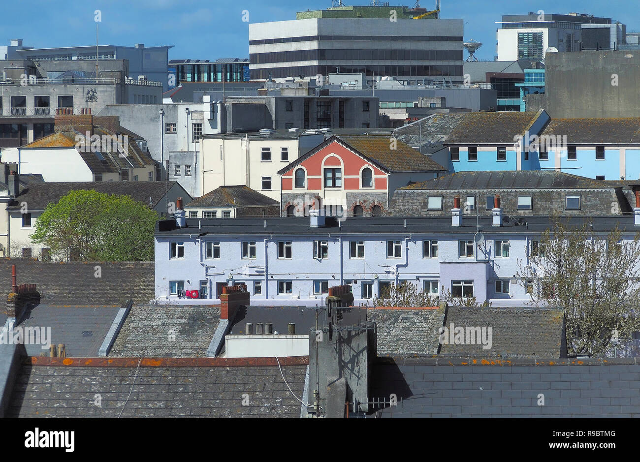 Plymouth townscape and Plymouth sound Devon UK Stock Photo - Alamy
