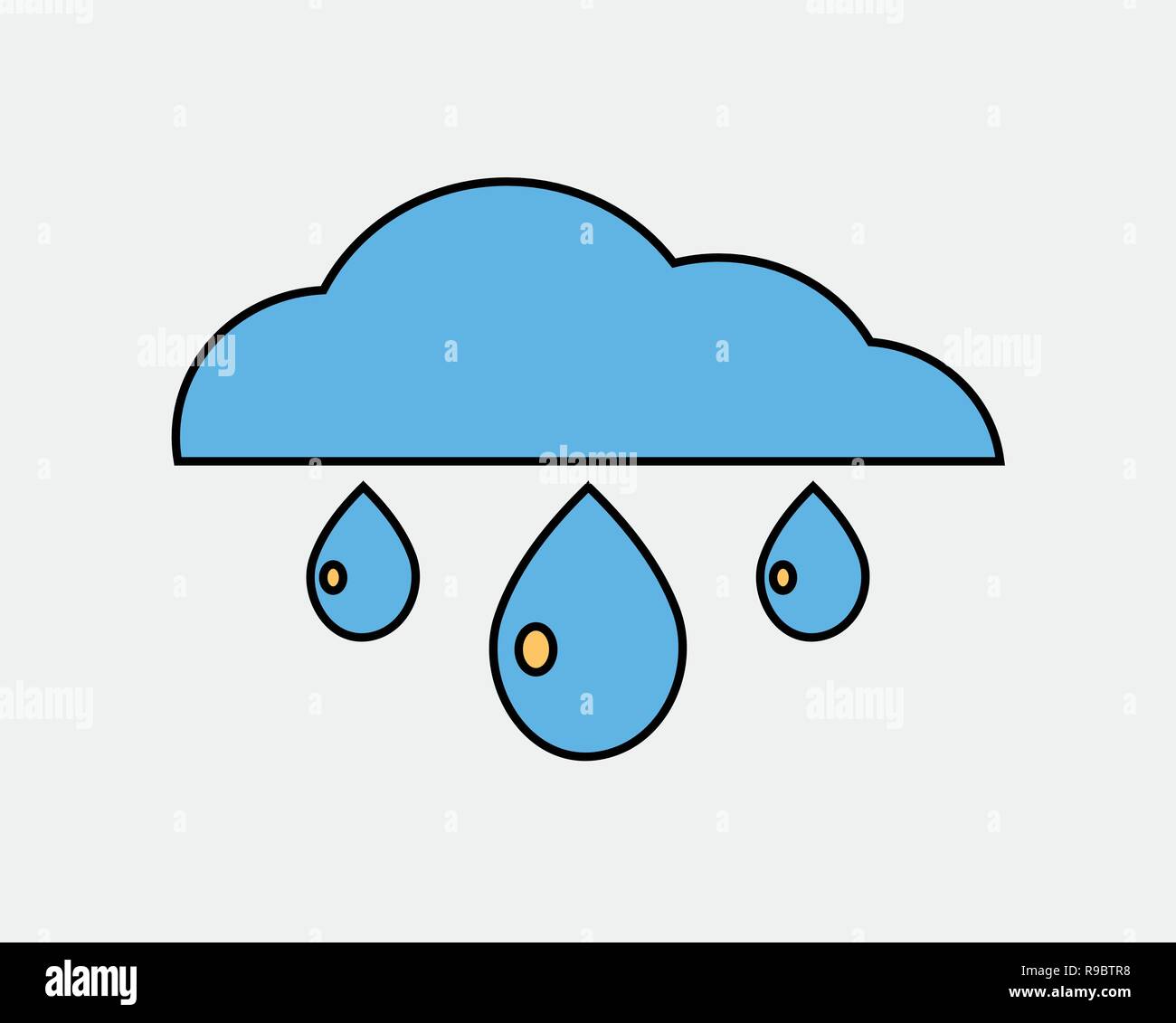 Colorful Rain Icon on grey background with cloud symbol Stock Vector ...