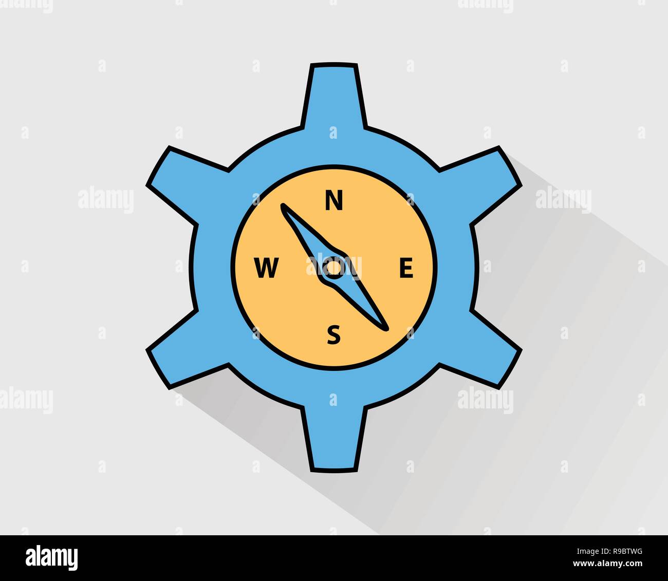 Colorful Compass Icon in gray Background Stock Vector Image & Art - Alamy