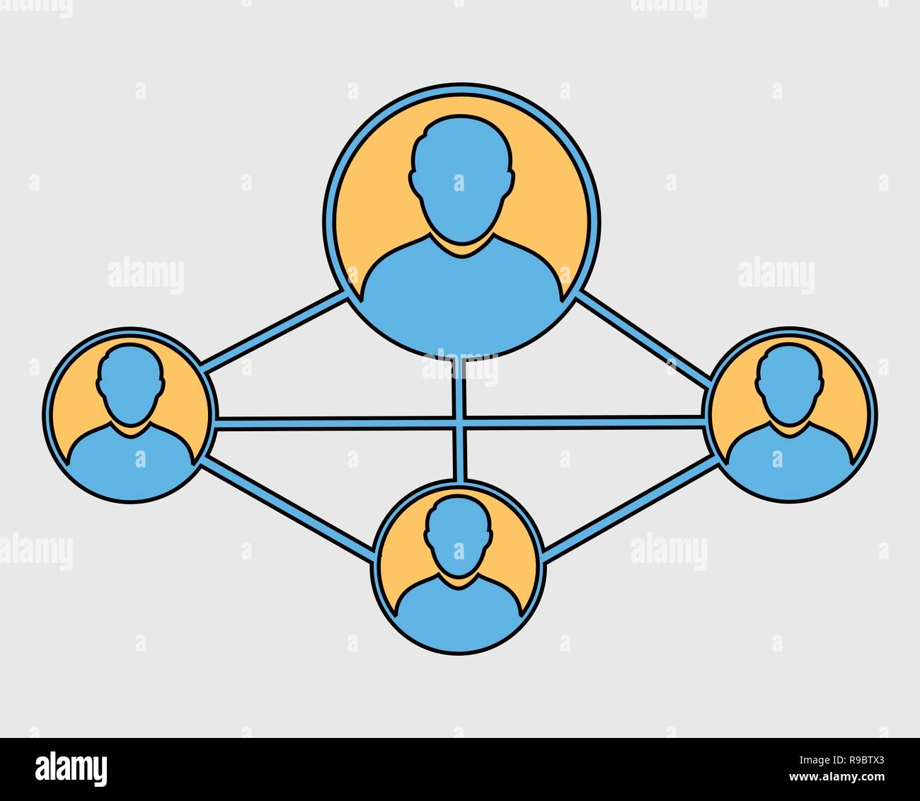 Colorful Social Connection or network Icon on gray background Stock ...