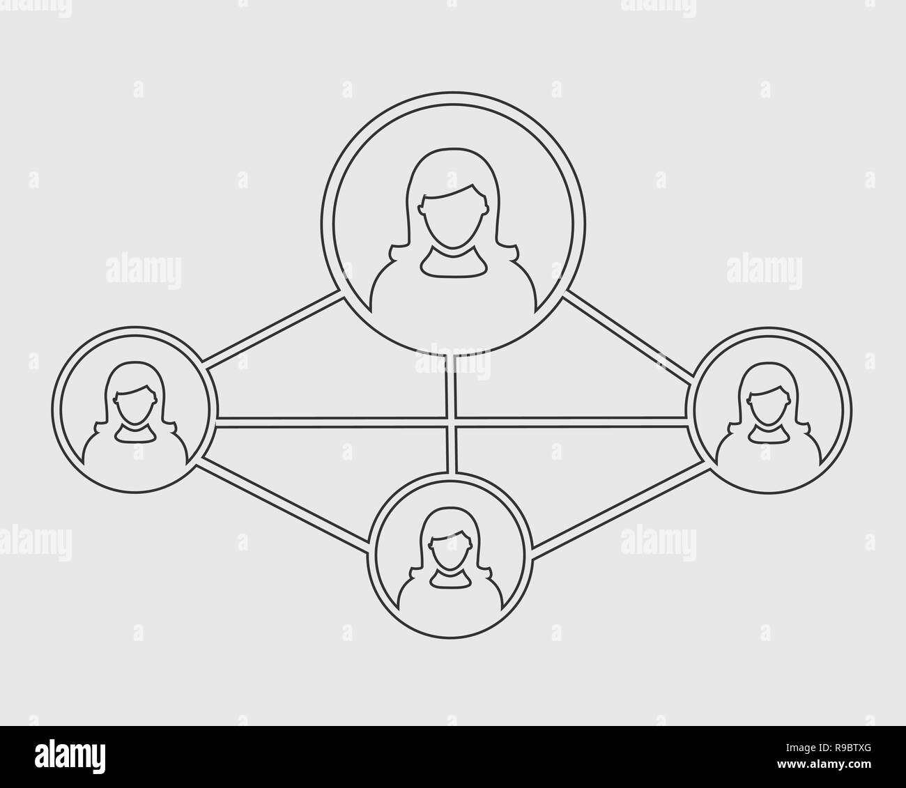 Social networking vector line Black and White Stock Photos & Images - Alamy