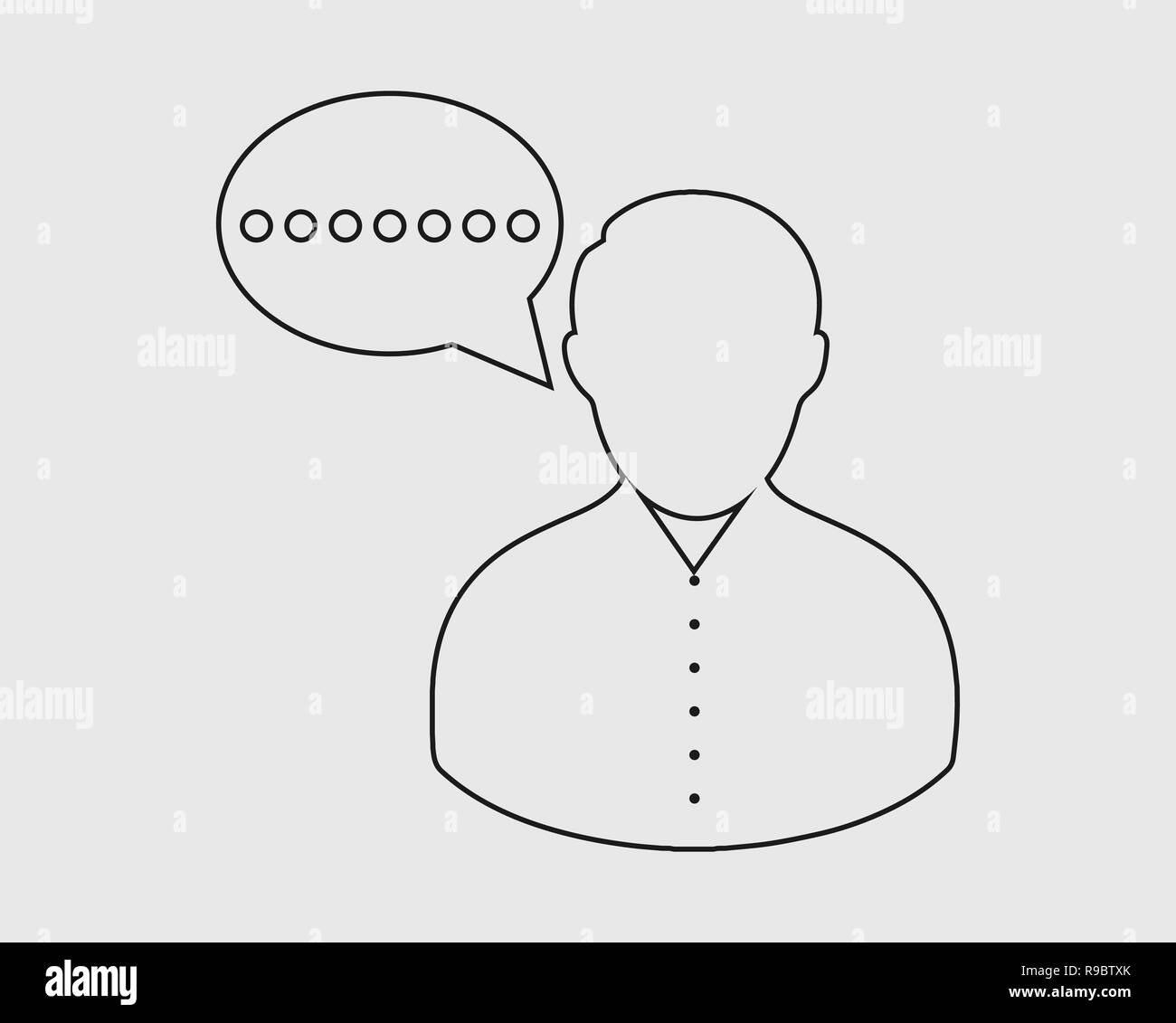 Text bubble person icon Black and White Stock Photos & Images - Alamy