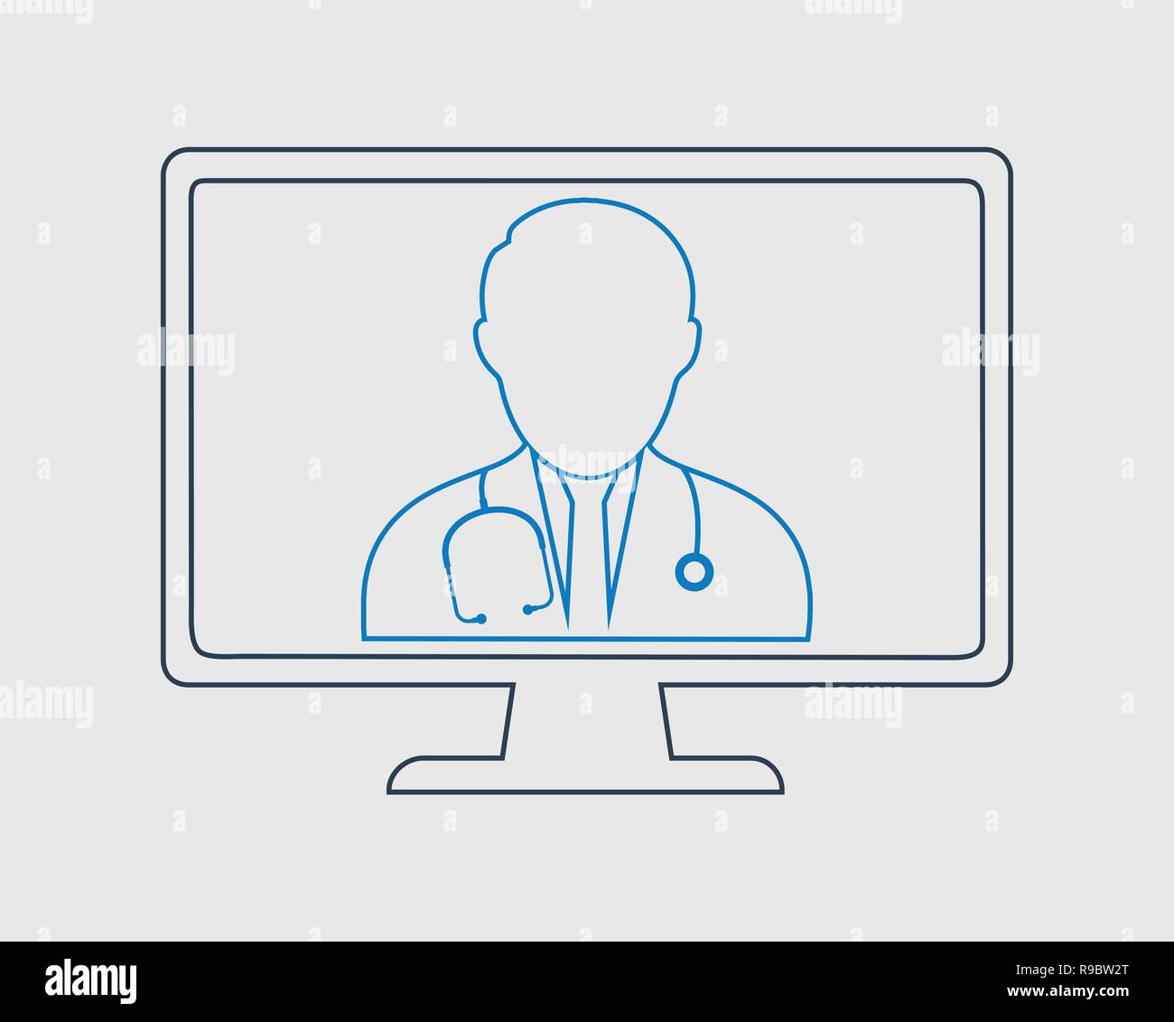 Doctor computer screen Stock Vector Images - Alamy