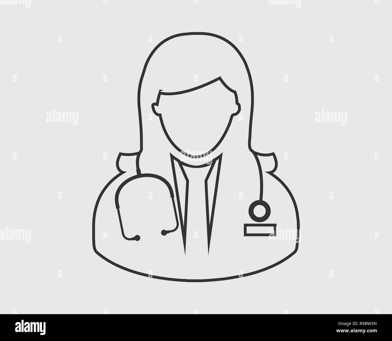 Doctor line icon hi-res stock photography and images - Alamy