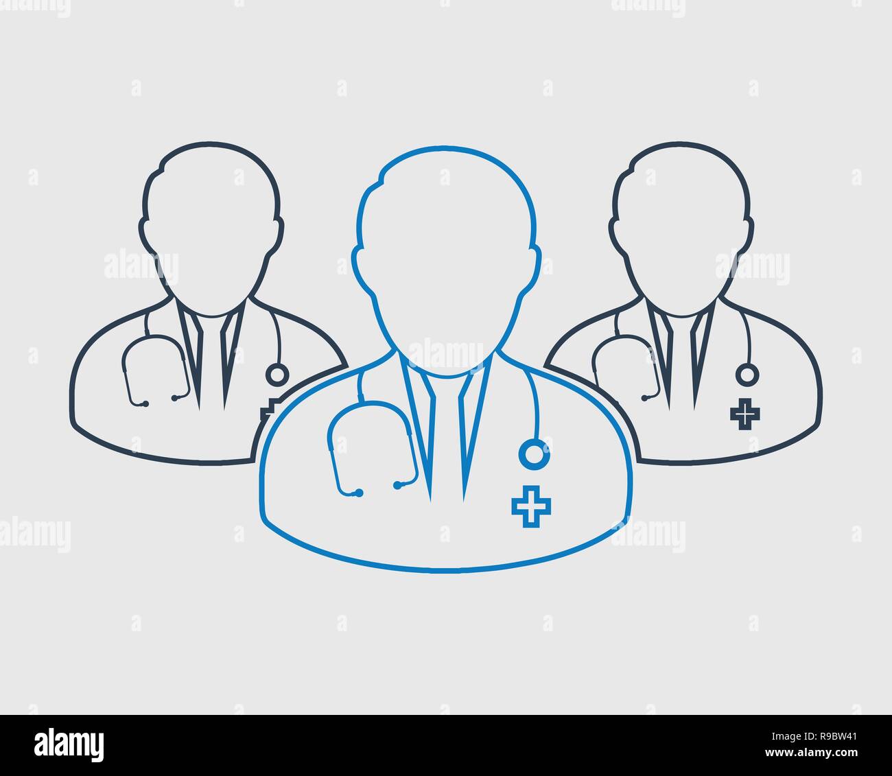 Colorful Doctor Team Icon on gray Background Stock Vector Image & Art ...