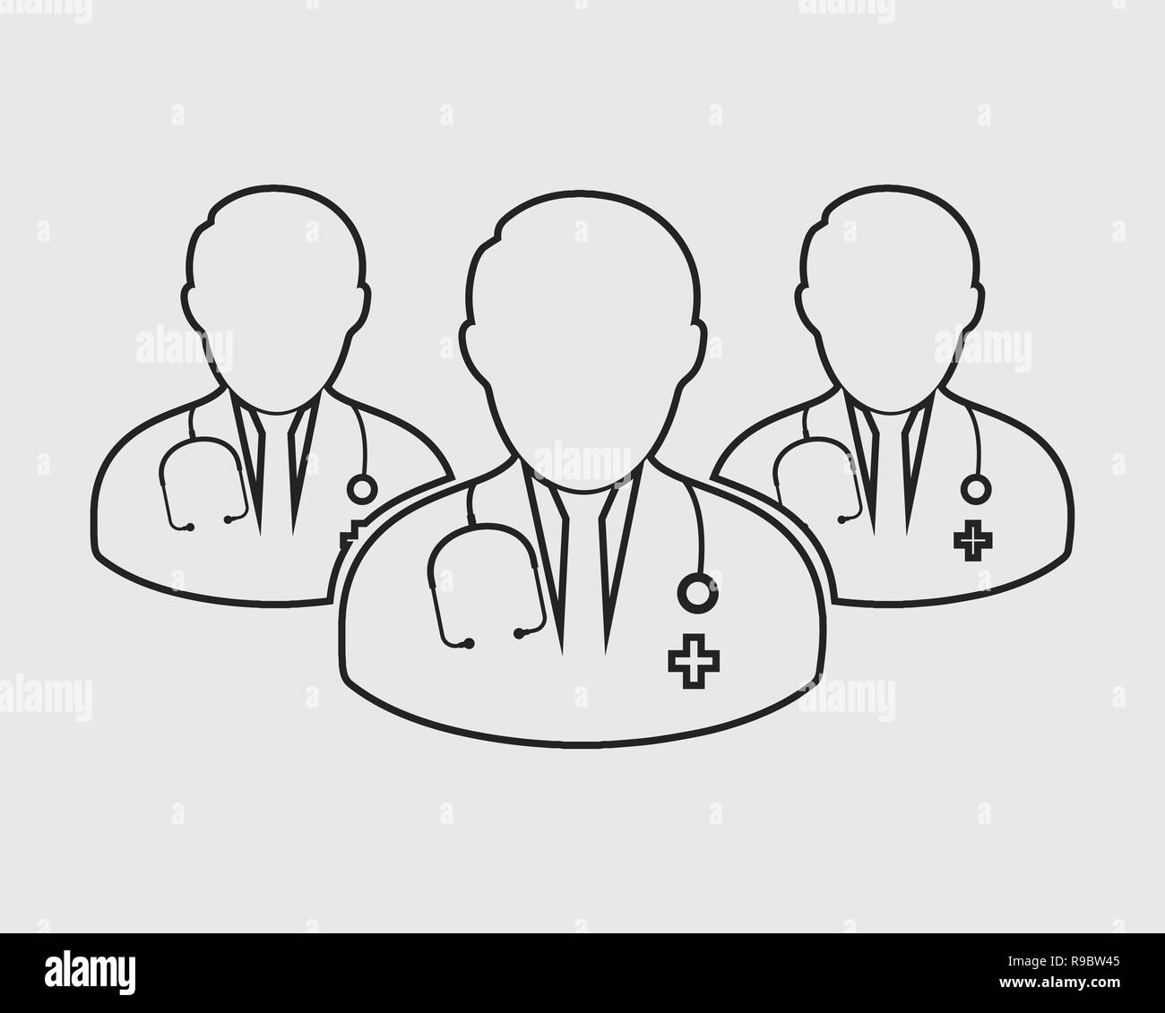 Colorful Doctor Team Icon on gray Background Stock Vector Image & Art ...
