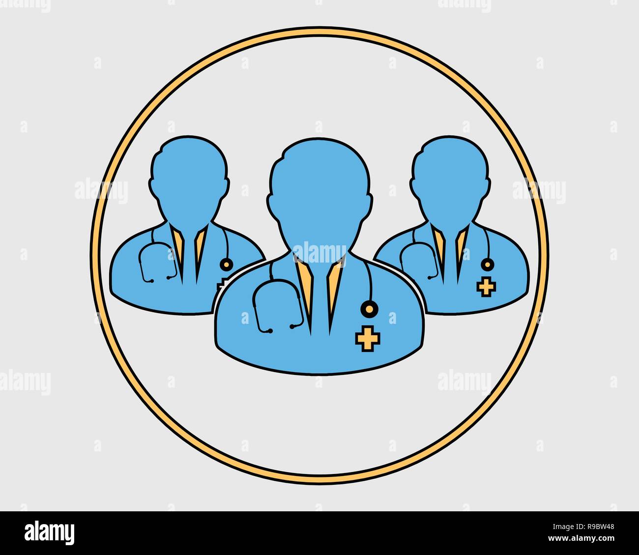 Colorful Doctor Team Icon on gray Background Stock Vector Image & Art ...