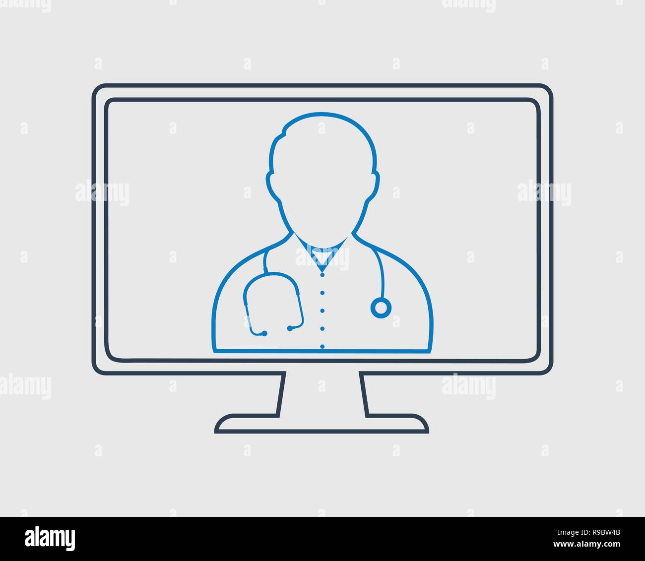 Doctor computer screen Stock Vector Images - Alamy