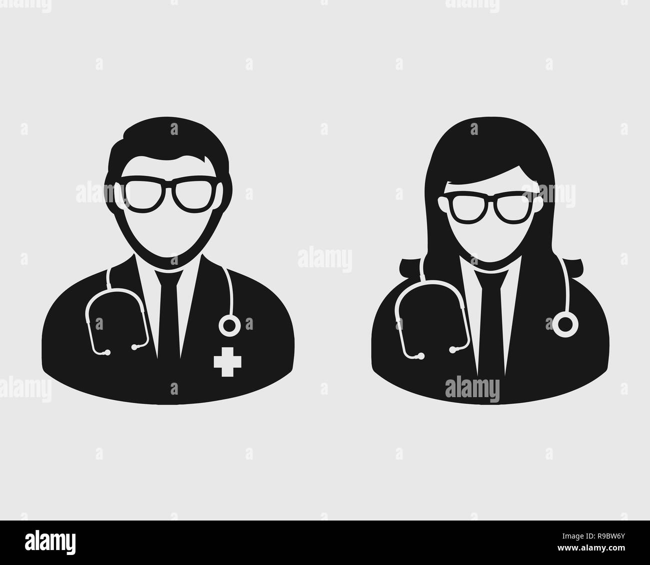 Male and female symbol hospital Black and White Stock Photos & Images ...