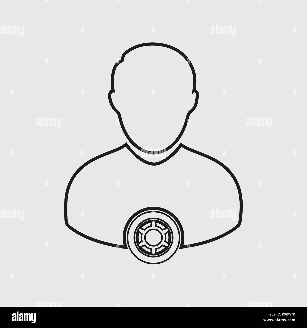 Taxi driver icon vector vectors Black and White Stock Photos & Images ...