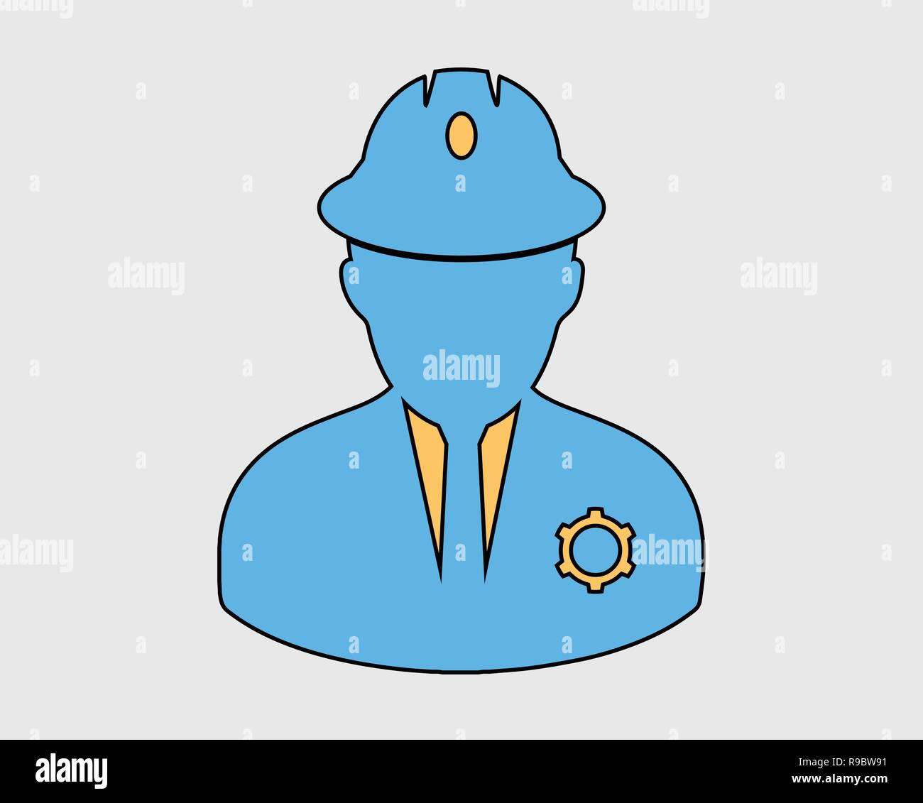 Colorful Mechanical Engineer Icon. Male Symbol with Gear Sign Stock ...