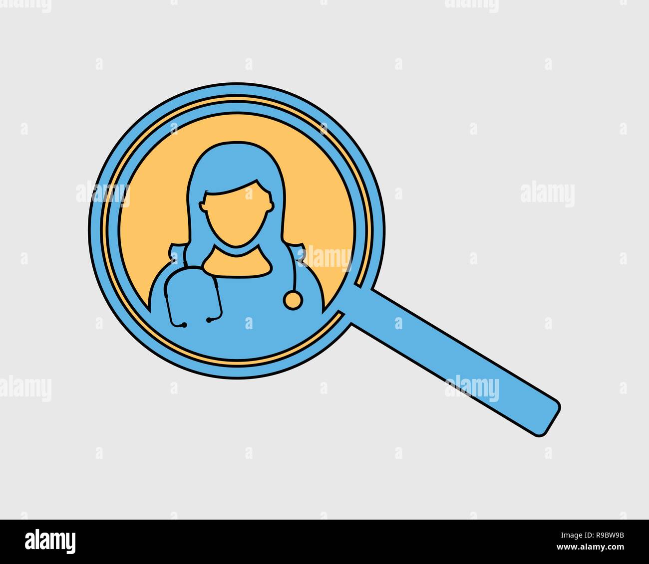 Medical stethoscope magnifying glass on Stock Vector Images - Alamy
