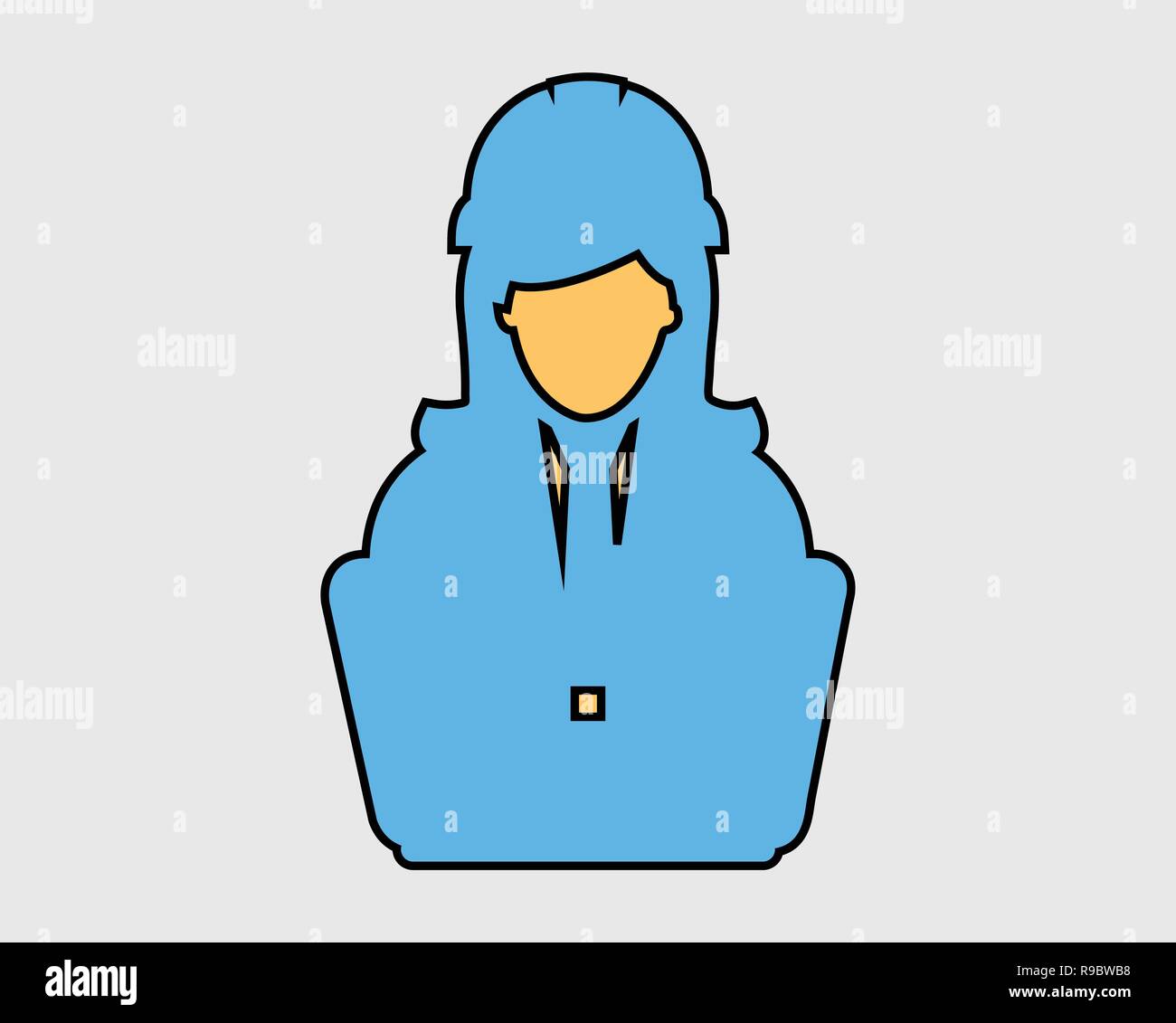 Colorful Computer Engineer Icon. Female symbol with computer monitor ...