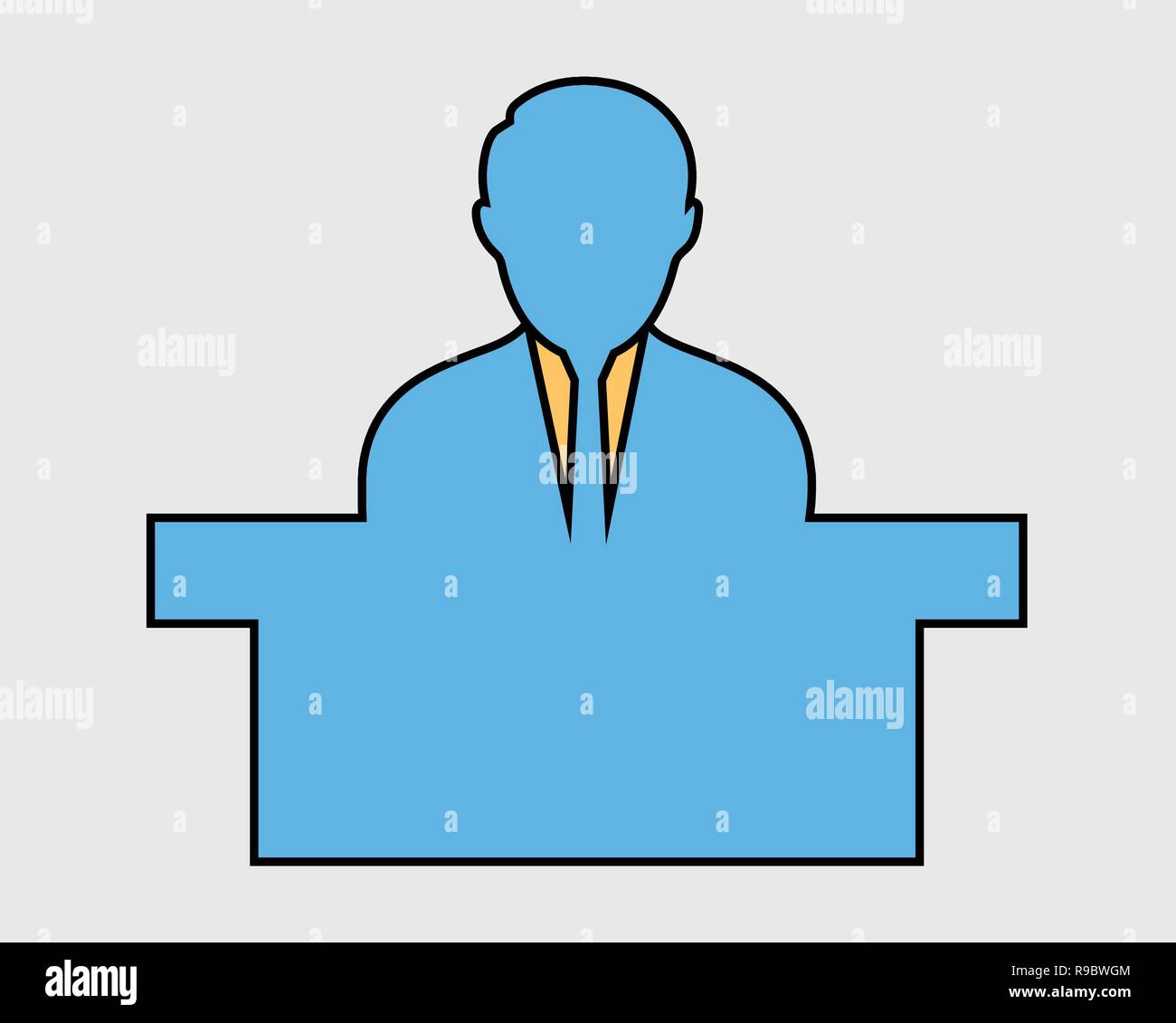 Colorful Reception Icon. Male Symbol behind the desk Stock Vector Image ...