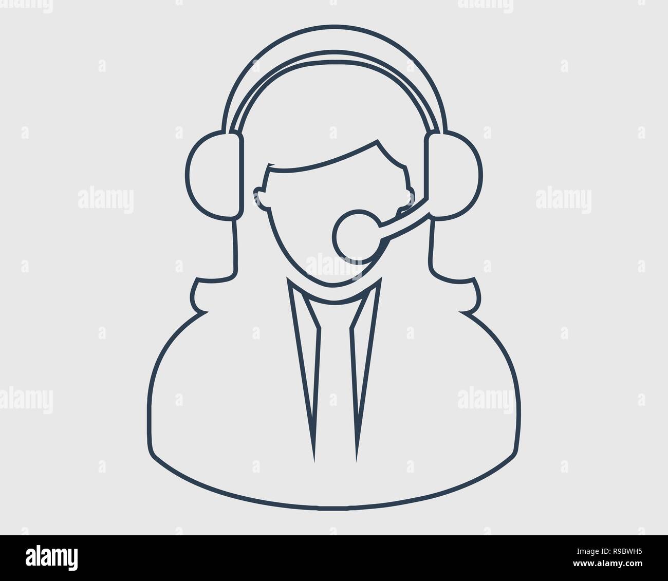 Female customer service representative Stock Vector Images - Alamy