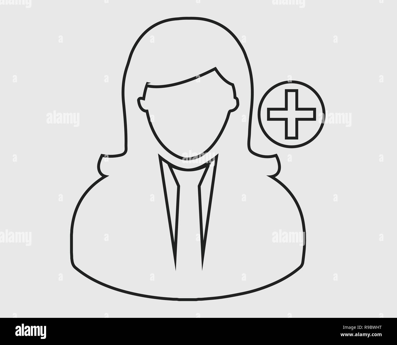 Female avatar silhouette line hi-res stock photography and images - Alamy